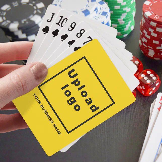 Yellow Business Brand on Playing Cards | Zazzle