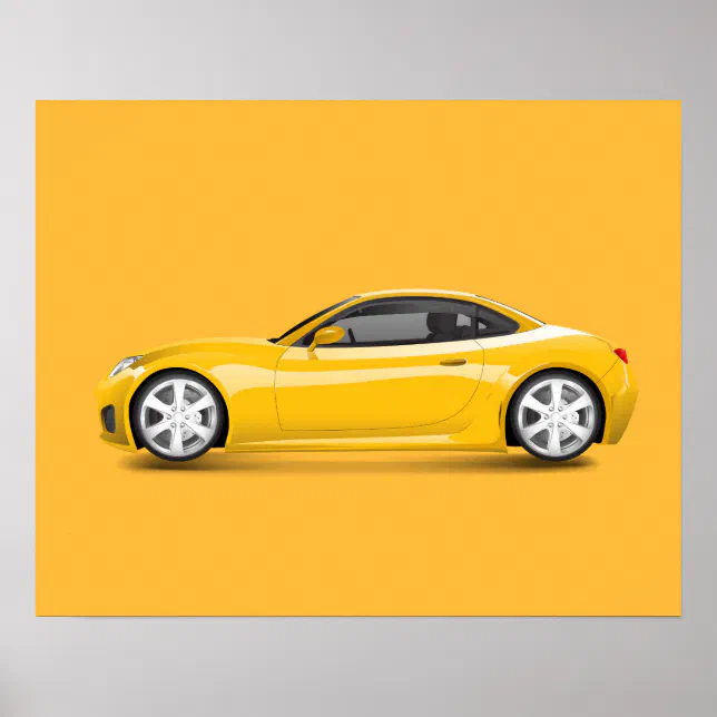 Yellow Car Poster | Zazzle