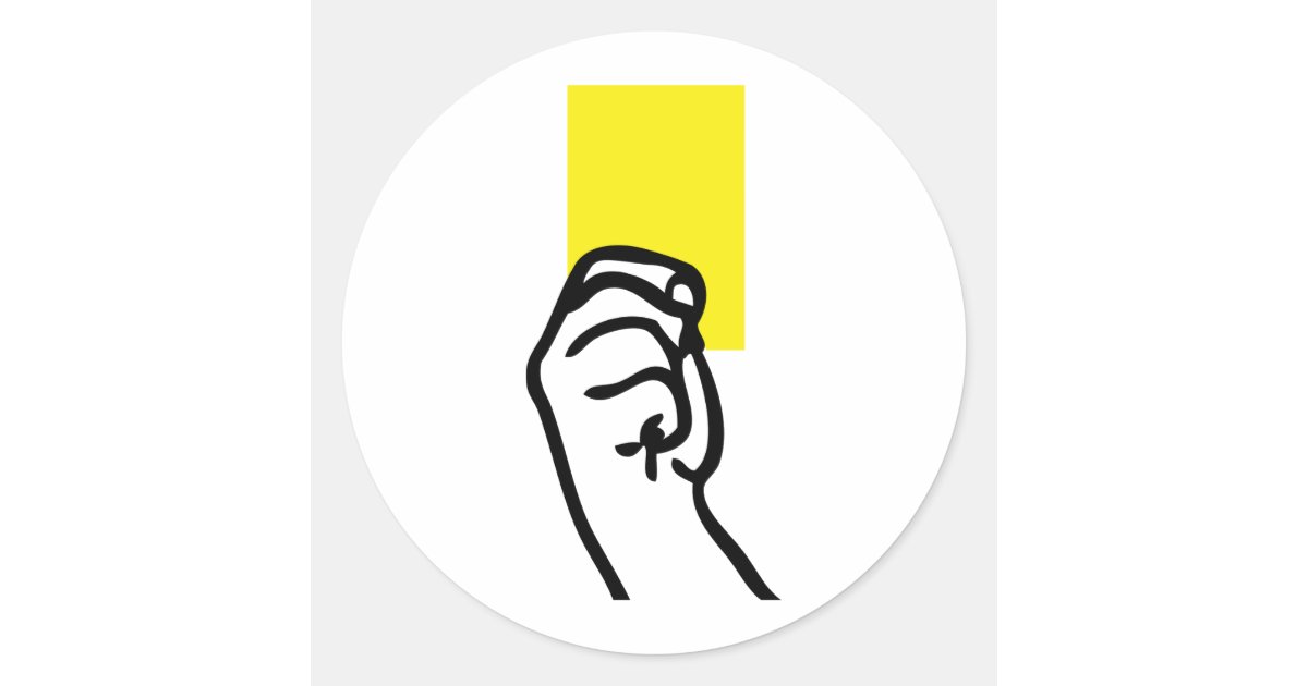 Yellow card soccer classic round sticker | Zazzle