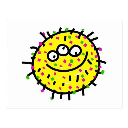 Yellow Cartoon Germ Postcard | Zazzle.com