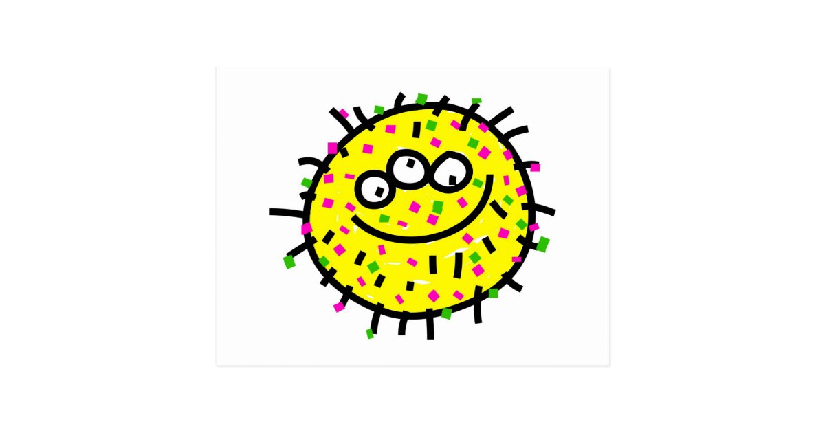 Yellow Cartoon Germ Postcard | Zazzle.com
