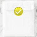 Yellow Check Mark Symbol Classic Round Sticker | Zazzle