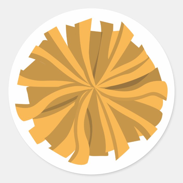 Yellow Cheerleader Pom Pom Classic Round Sticker | Zazzle.com