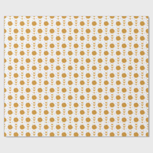 Yellow Cheerleader Pom Poms & Hearts Pattern Wrapping Paper | Zazzle