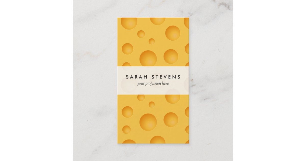 Yellow Cheese Pattern Business Card | Zazzle