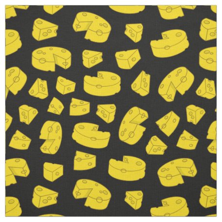 Yellow Cheese Pattern Fabric | Zazzle