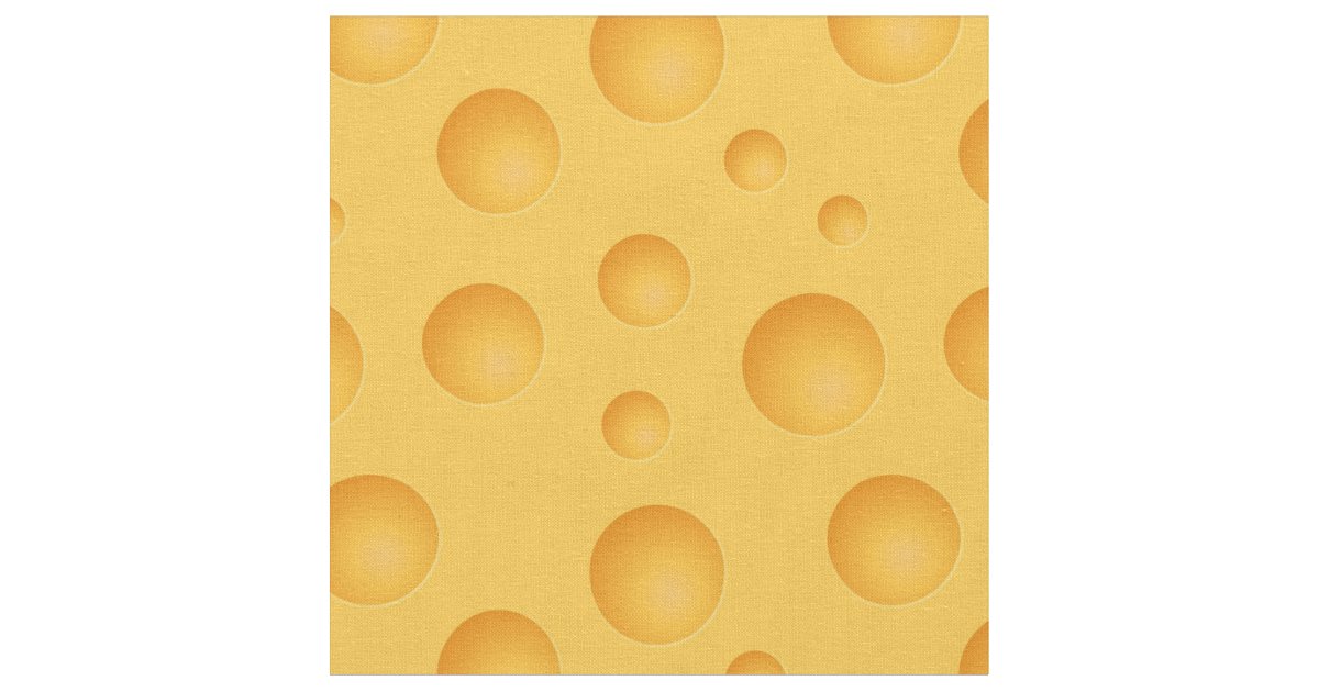 Yellow Cheese Pattern Fabric | Zazzle