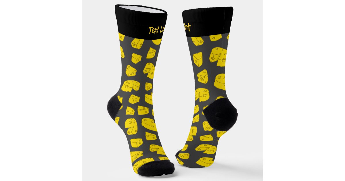 Yellow Cheese Pattern Socks | Zazzle