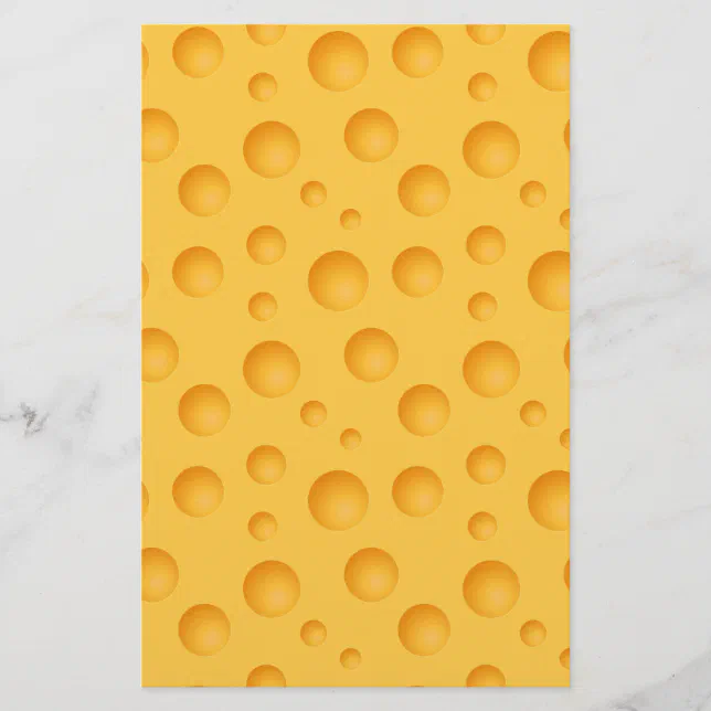 Yellow Cheese Pattern Stationery | Zazzle
