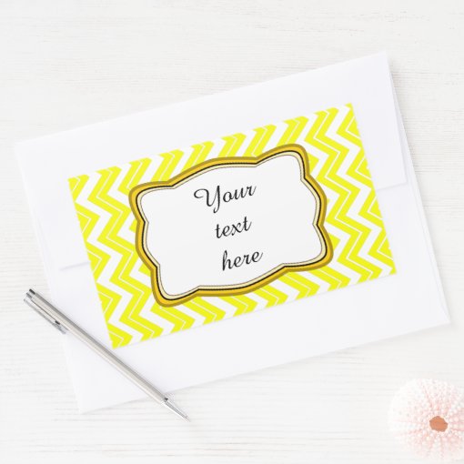 Yellow Chevron Label | Zazzle