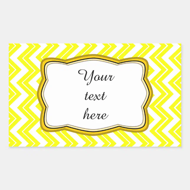Yellow Chevron Label | Zazzle
