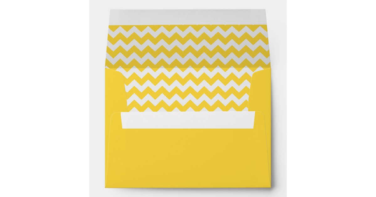 Yellow Chevron Print Envelope | Zazzle