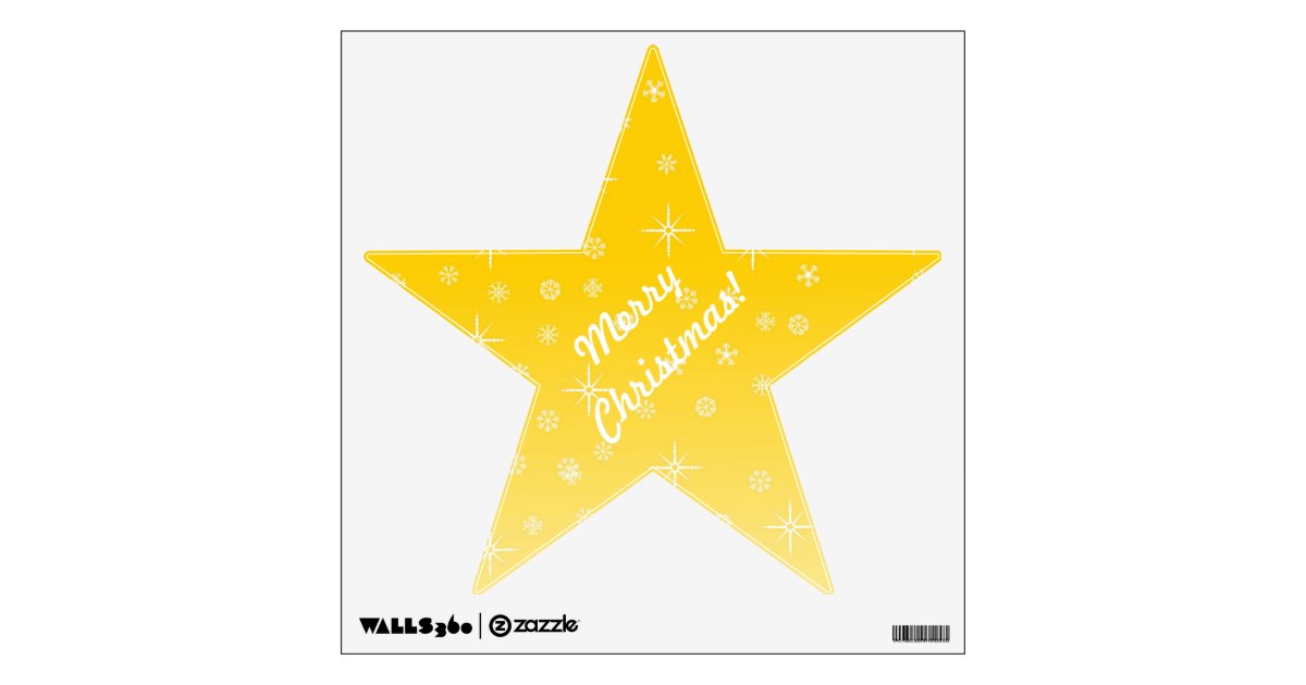 Yellow Christmas Star Wall Sticker | Zazzle
