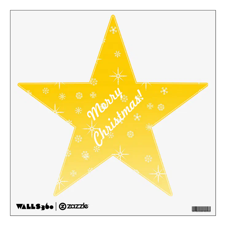 Yellow Christmas Star Wall Sticker | Zazzle