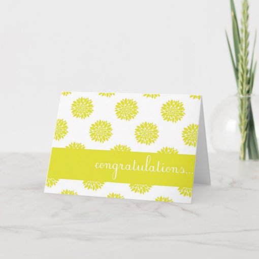 Yellow Chrysanthemum Floral Congratulations Card | Zazzle
