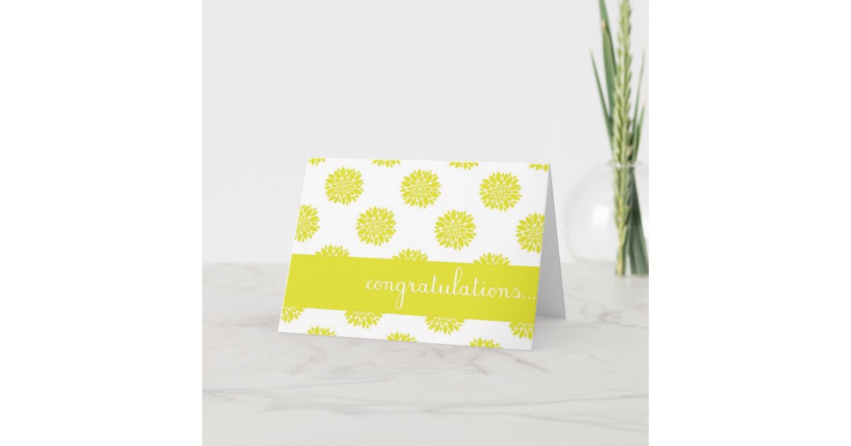 Yellow Chrysanthemum Floral Congratulations Card | Zazzle