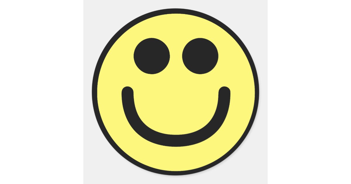 Yellow Classic Face Classic Round Sticker | Zazzle