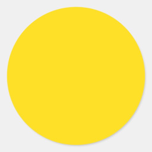 Yellow Color Circle Classic Round Sticker | Zazzle