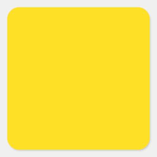 Yellow Color Square Square Sticker | Zazzle