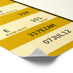 yellow concert ticket poster | Zazzle