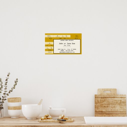 yellow concert ticket poster | Zazzle