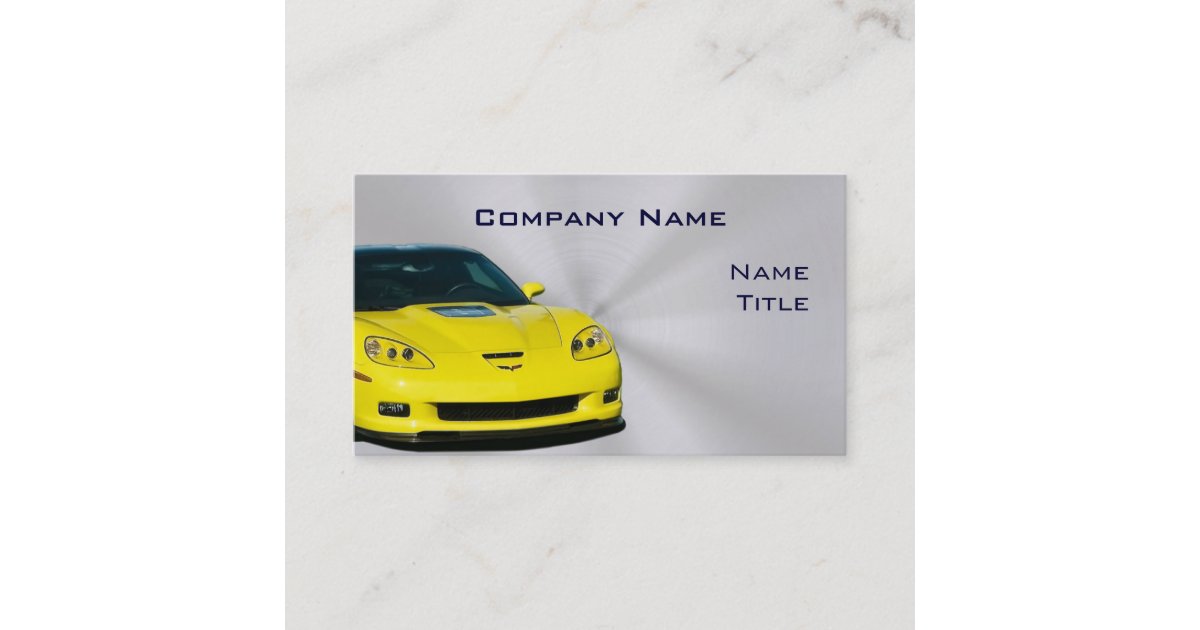 Yellow Corvette Business Cards | Zazzle