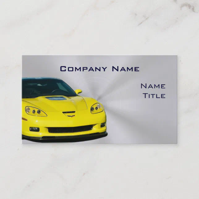 Yellow Corvette Business Cards | Zazzle