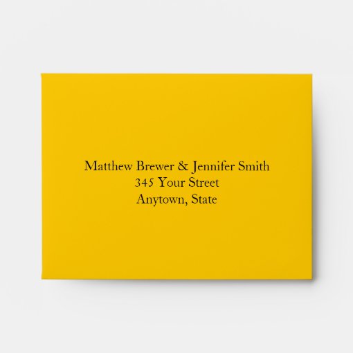 Yellow Custom Envelope with Pre-Printed Address | Zazzle