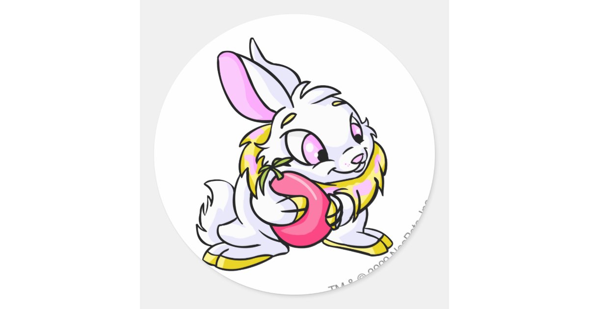 Yellow Cybunny hugging Negg Classic Round Sticker | Zazzle