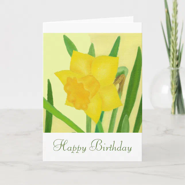 Yellow Daffodil Birthday Card | Zazzle