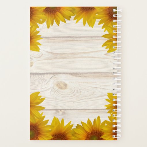 Yellow Daisies on Shiplap | Teacher Planner | Zazzle