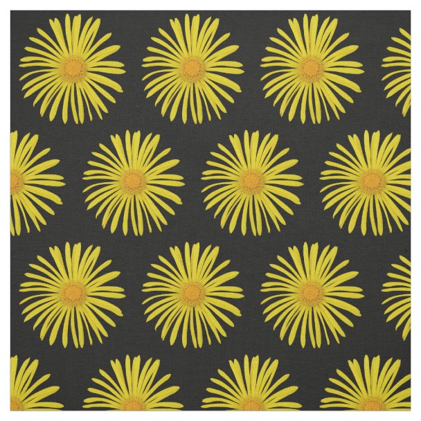 Daisy Fabric Yellow Daisy Fabric Cotton or Poly | Zazzle.com