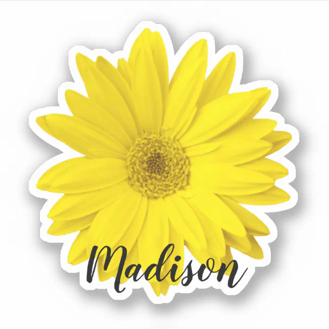 Yellow Daisy Flower Name Sticker | Zazzle