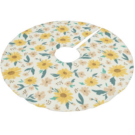 Yellow Daisy Flower Pattern Fabric | Zazzle