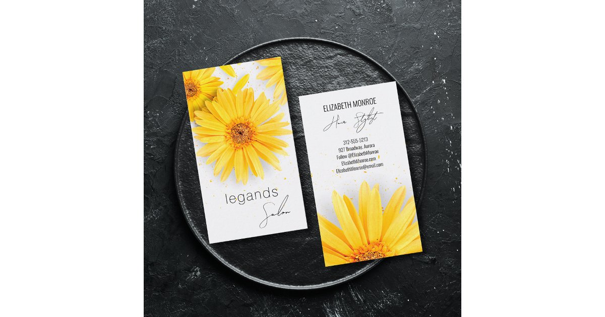 Yellow Daisy Salon Business Card | Zazzle