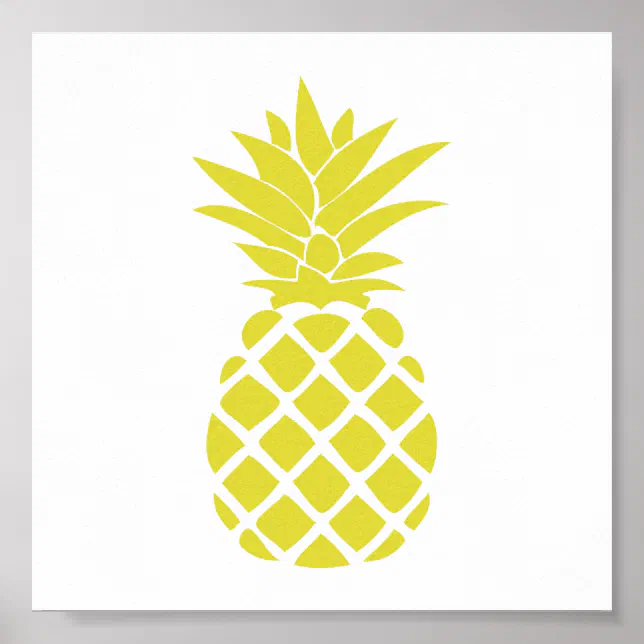 Yellow Decorative Pineapple Shape Poster | Zazzle