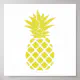 Yellow Decorative Pineapple Shape Poster | Zazzle