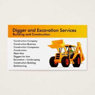 Excavation Business Cards & Templates | Zazzle