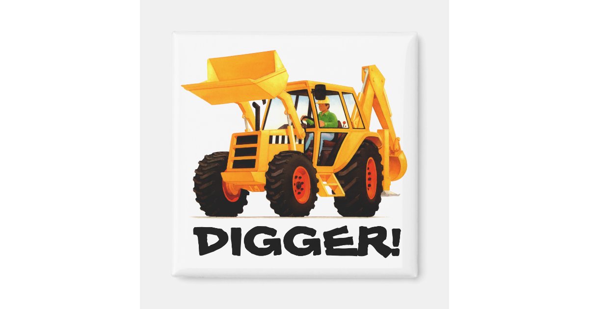 Yellow Digger Magnet | Zazzle