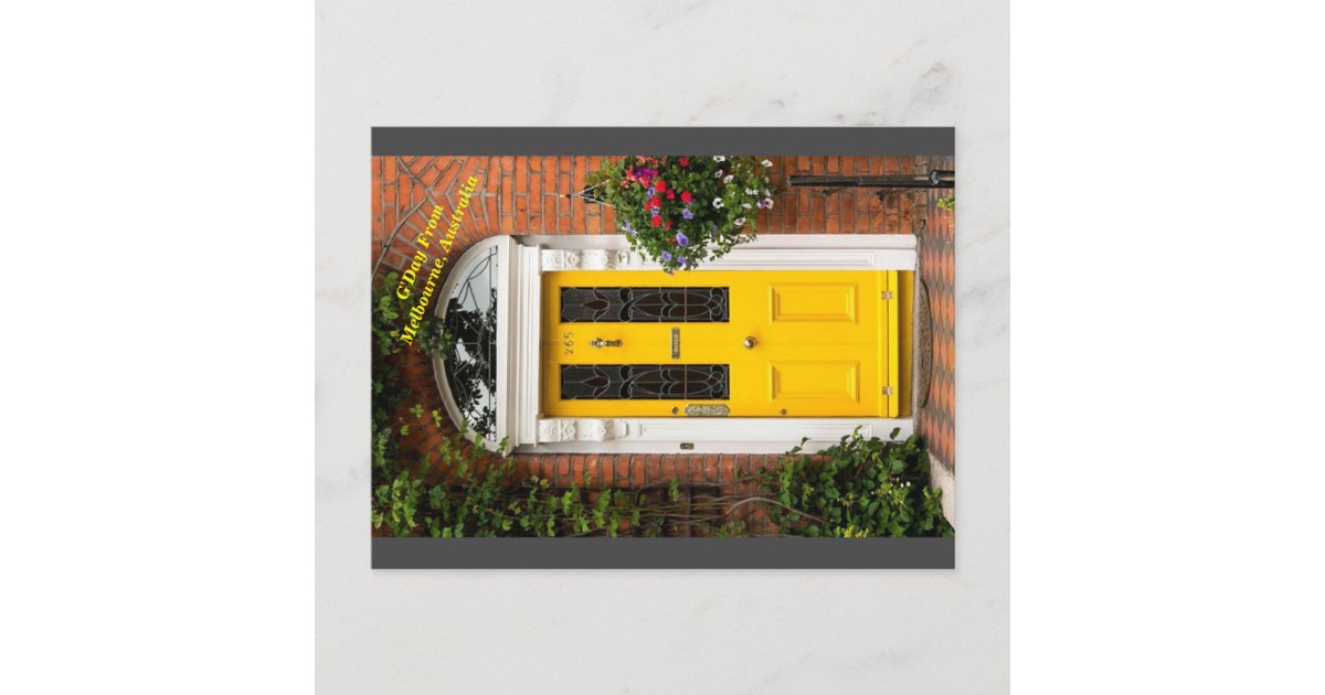 Yellow Door Postcard | Zazzle