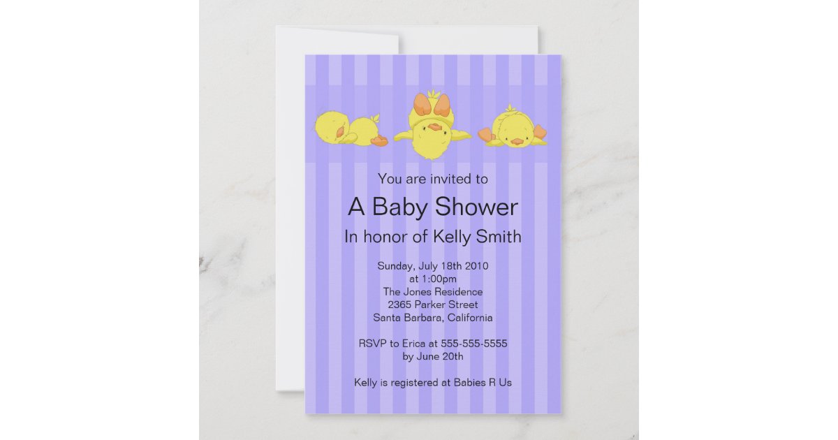Yellow Duck Baby Shower Invitation | Zazzle