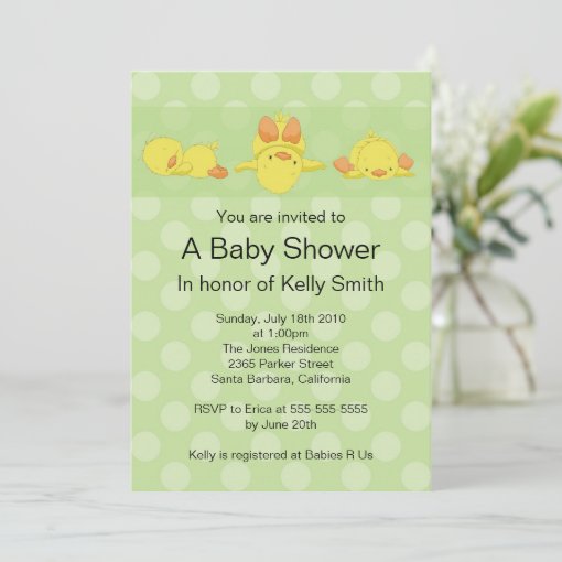 Yellow Duck Baby Shower Invitation | Zazzle