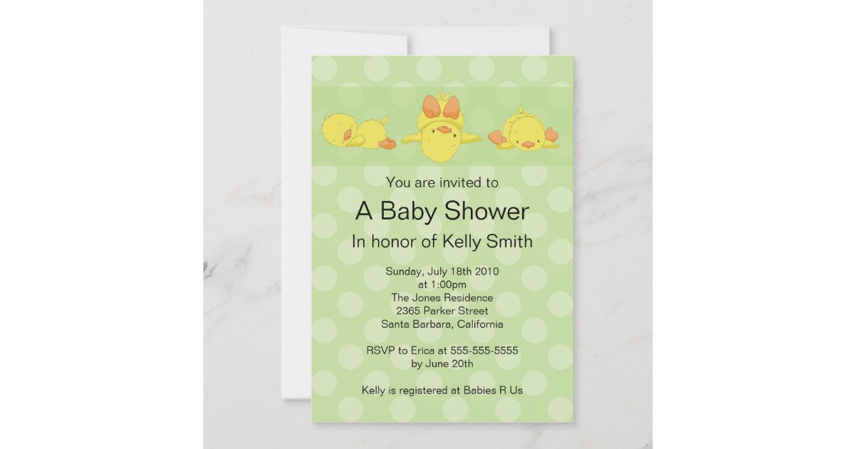 Yellow Duck Baby Shower Invitation | Zazzle