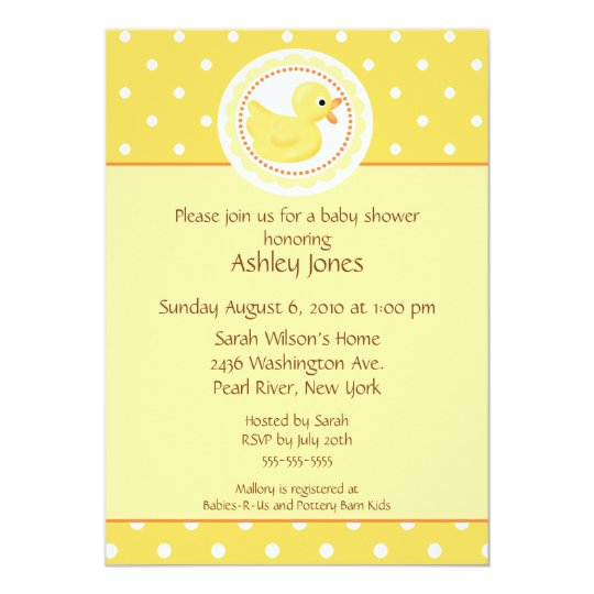 Yellow Duck Baby Shower Invitation | Zazzle.com