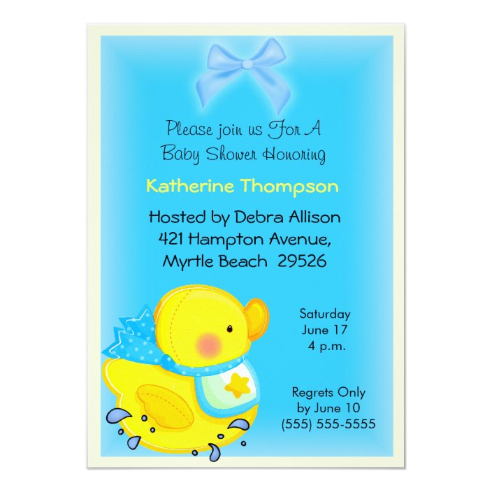 Yellow Duck Baby Shower Invitation | Zazzle.com