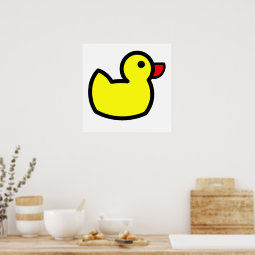 Yellow Duck Drawing Poster | Zazzle