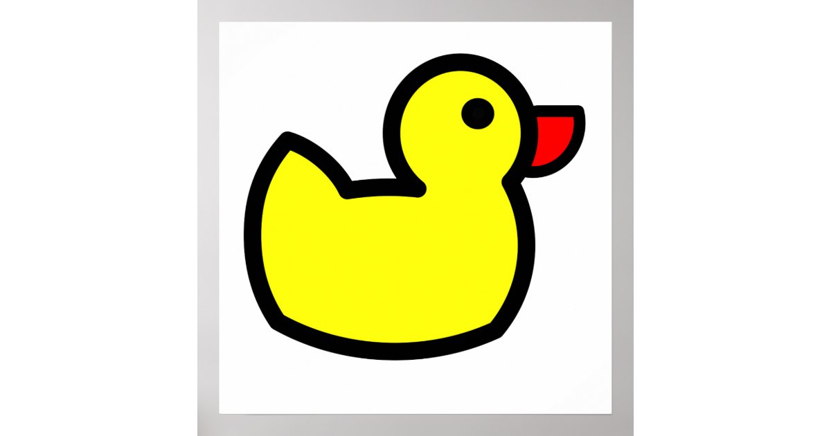 Yellow Duck Drawing Poster | Zazzle