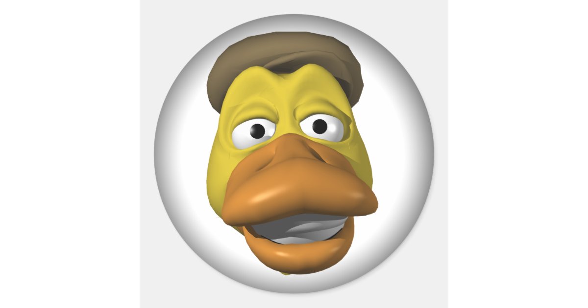 Yellow duck face face classic round sticker | Zazzle