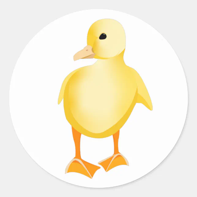 Yellow Duckling Classic Round Sticker | Zazzle