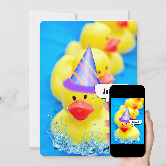 Yellow Ducks For Birthday Pool Party Invitation | Zazzle